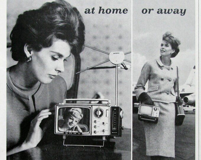 1963 Sony TV Ad - 1960's Micro TV With UHF Converter - Retro Portable ...