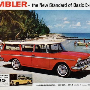 1960 Nash Rambler Vintage Car Ad, Hawaii Nostalgia, Gift for Skin Diver ...