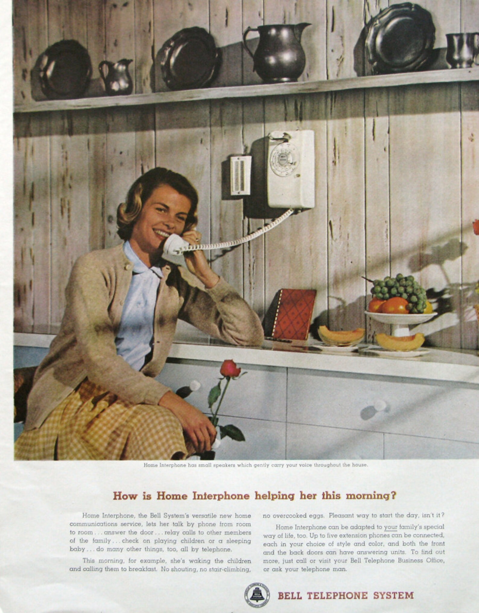 1963 Bell Telephone Ad 1960s Farmhouse Kitchen Woman - Etsy