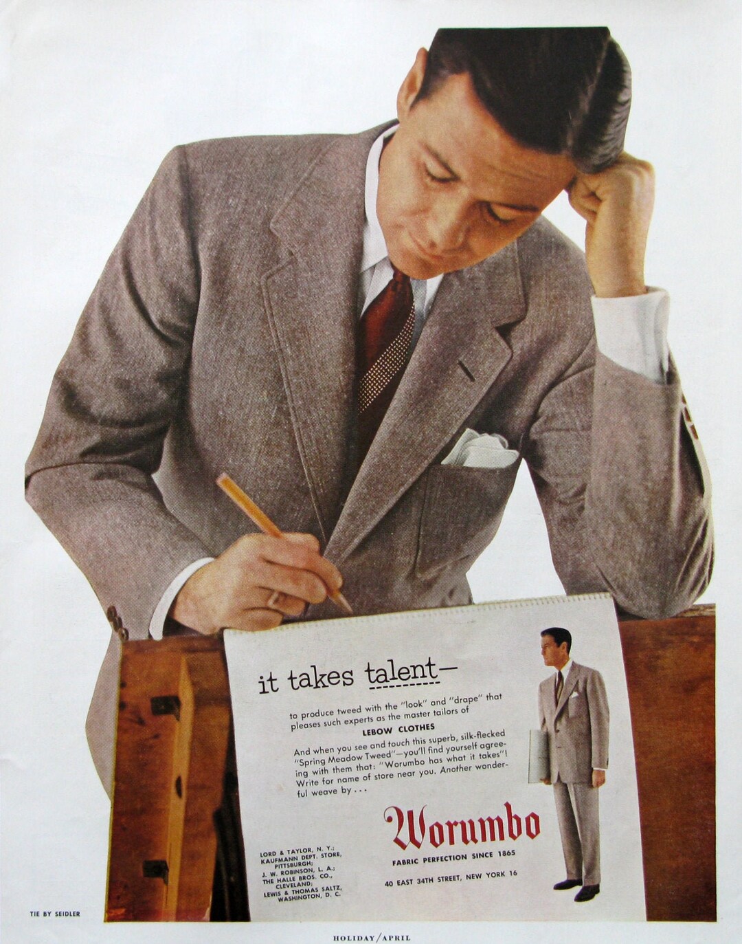 1953 Worumbo Suit Vintage Ad, Men's Fashion Ads, 1950s Mad Men Style ...