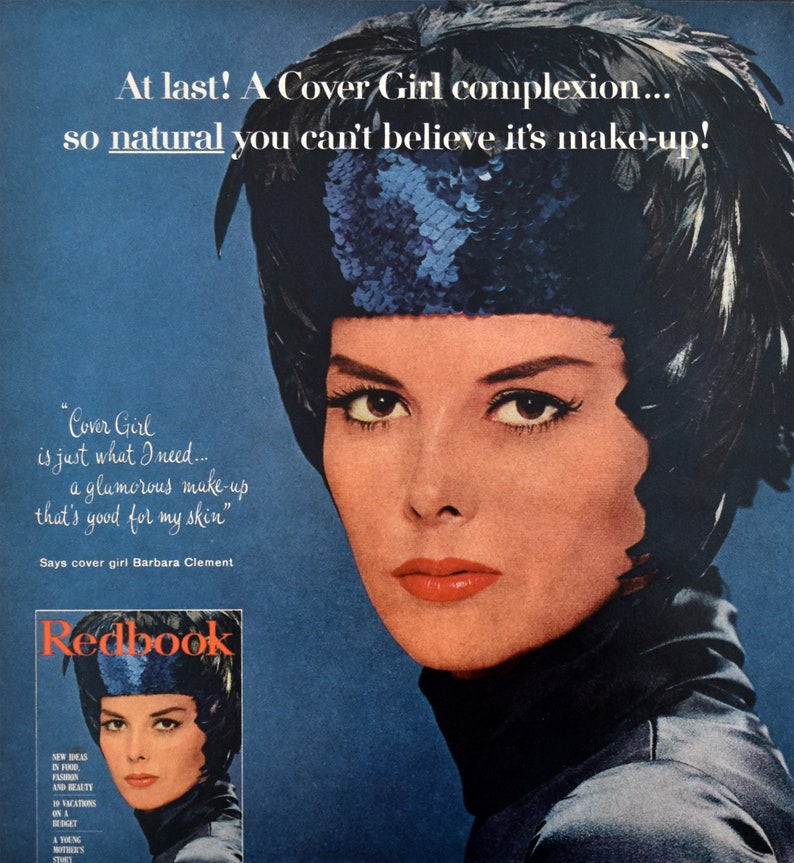 1963 Cover Girl Ad 1960s Beauty Ads Retro Bathroom Art - Etsy