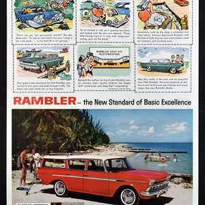 1960 Nash Rambler Vintage Car Ad, Hawaii Nostalgia, Gift for Skin Diver ...