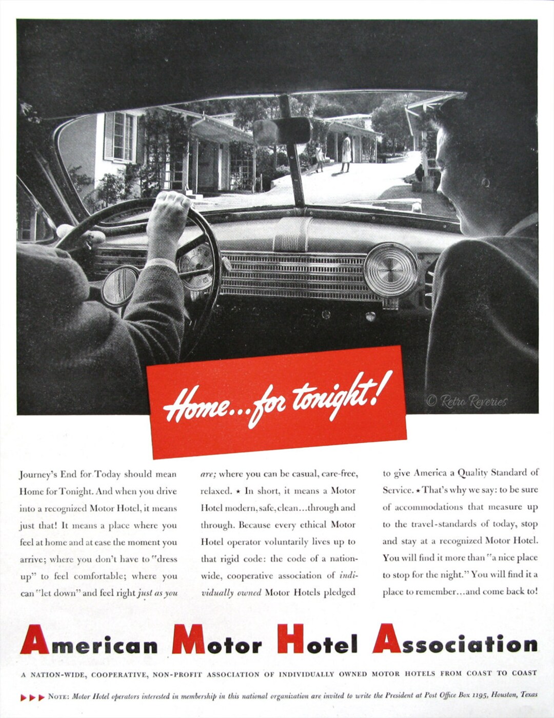 1946 American Motor Hotel Association Ad - 1940s Motor Hotel Ad - Mid ...