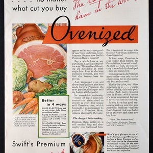 1932 Swift Meats Ad - Retro Kitchen Decor - Meat Market Deli Wall Decor ...