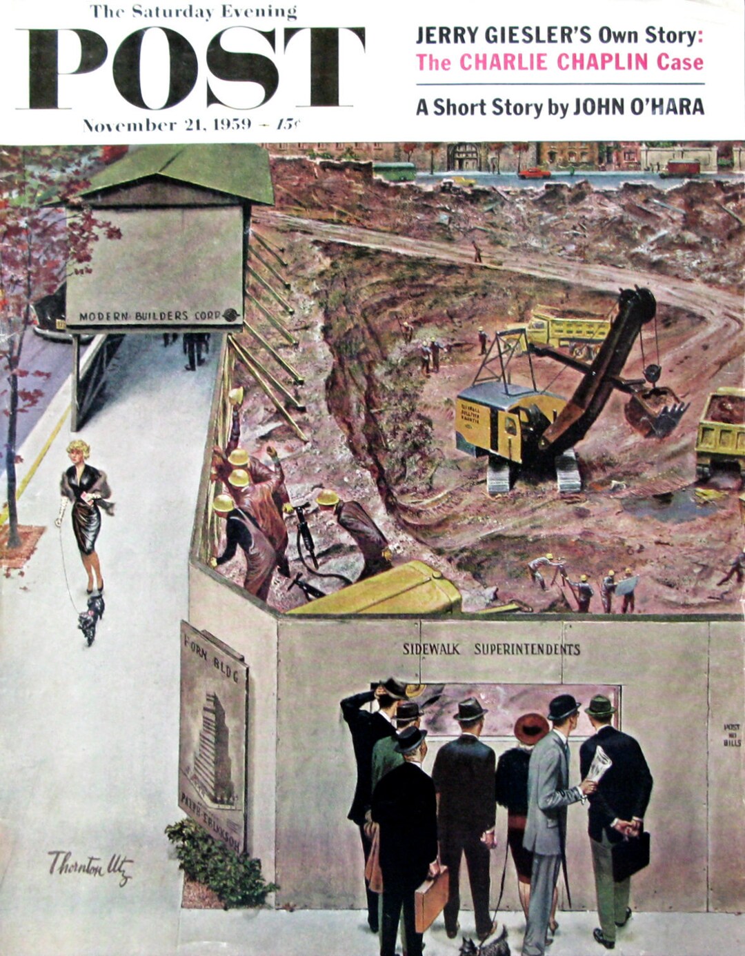 1959 Saturday Evening Post Cover, Woman With Poodle, Civil Engineer ...