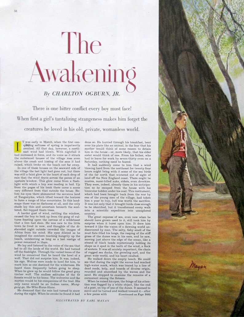 1953 the Awakening Earl Mayan Art 1950s Magazine Art | Etsy