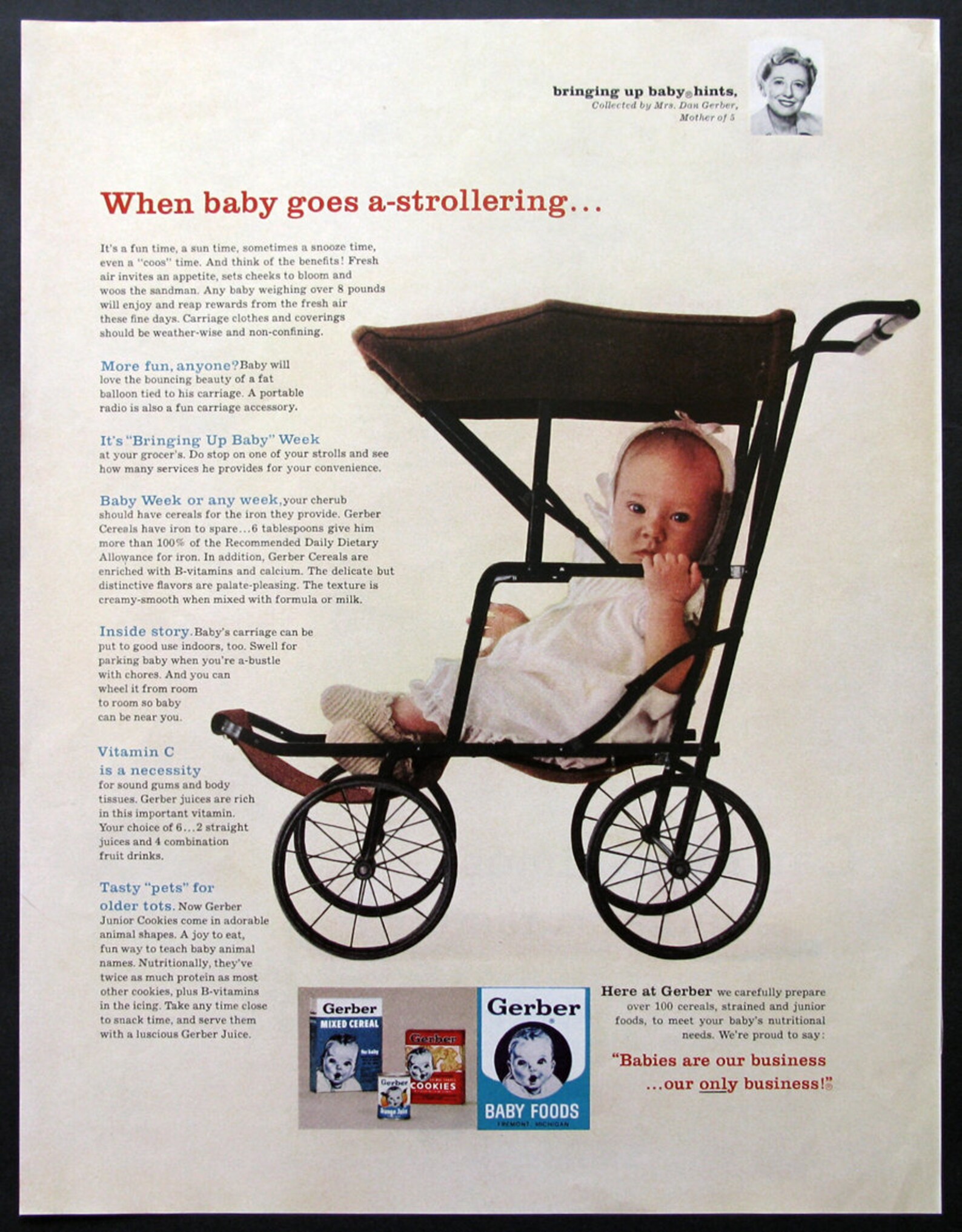 1961 Gerber Baby Foods Ad Retro Wall Art Old Fashioned | Etsy