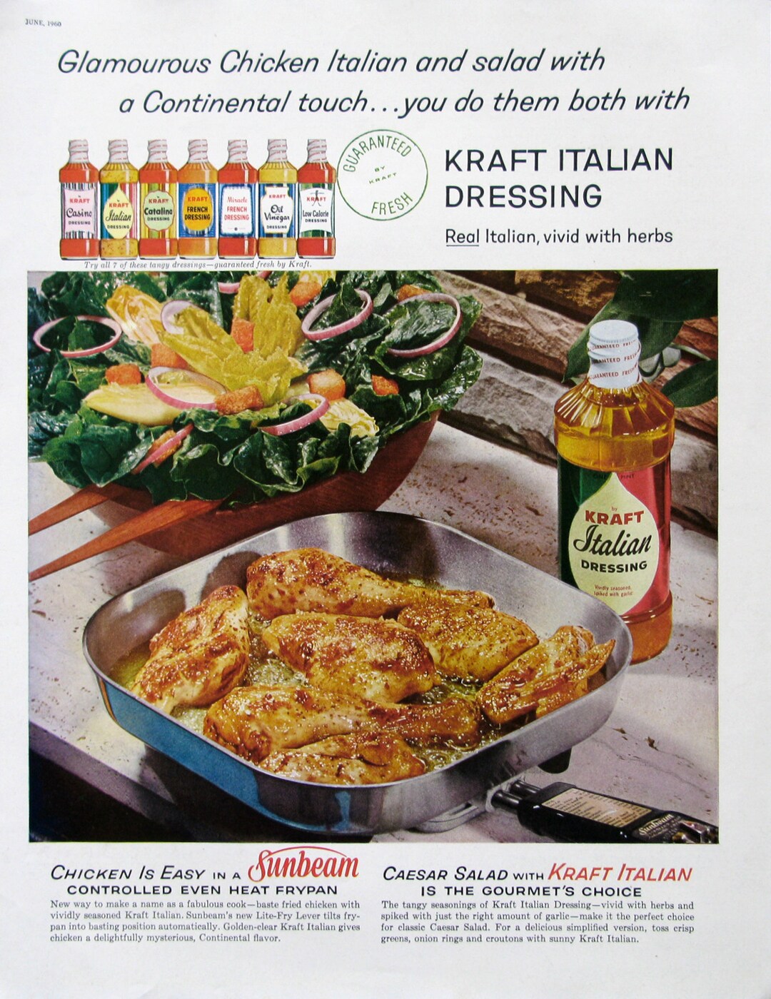 1960 Kraft Italian Dressing Ad, Vintage Food Ads, Farmhouse Style ...
