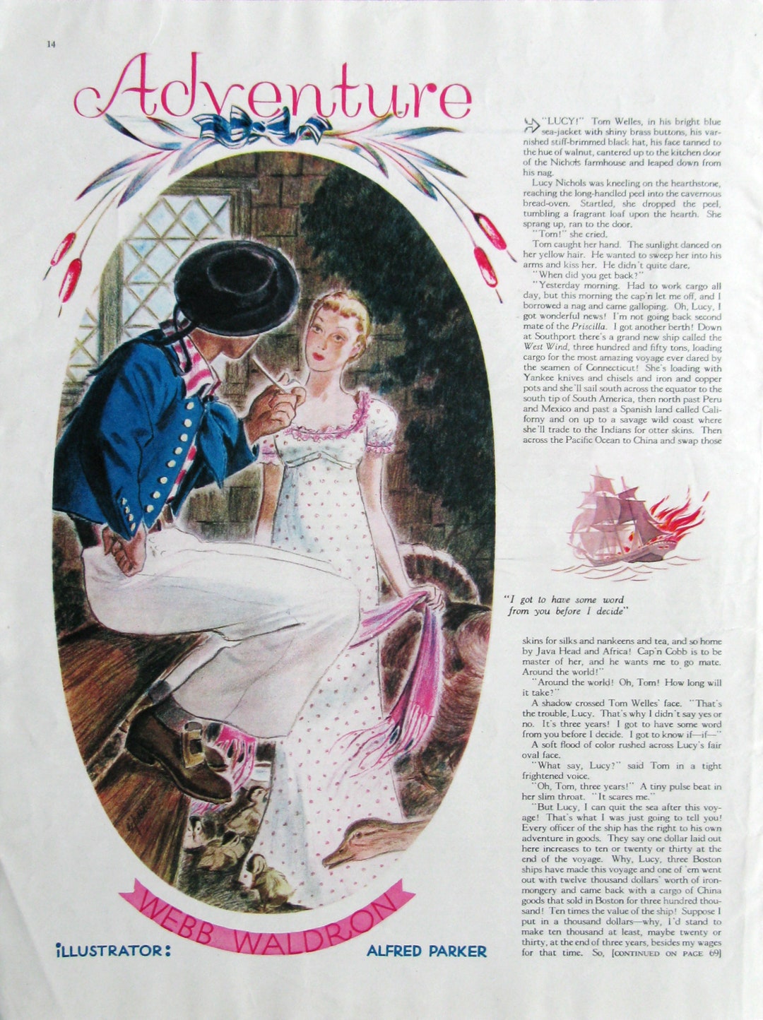 1936 Jane Austen Inspired Bedroom Decor, Al Parker Art, English Major ...