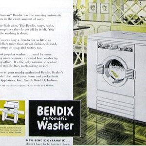 1948 Bendix Automatic Washer Ad, Vintage Laundry Ads, Laundry Room ...
