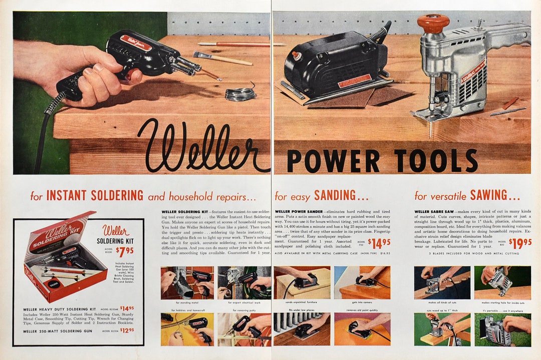1957 Weller Power Tools Ad - 1950s Workshop Decor - Gift for Handyman ...