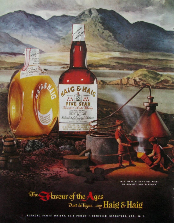 1951 Haig & Haig Ad Flavour of the Ages Men Working the | Etsy