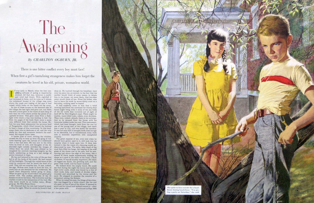 1953 the Awakening, Earl Mayan Art, 1950s Magazine Art, Vintage Wall ...