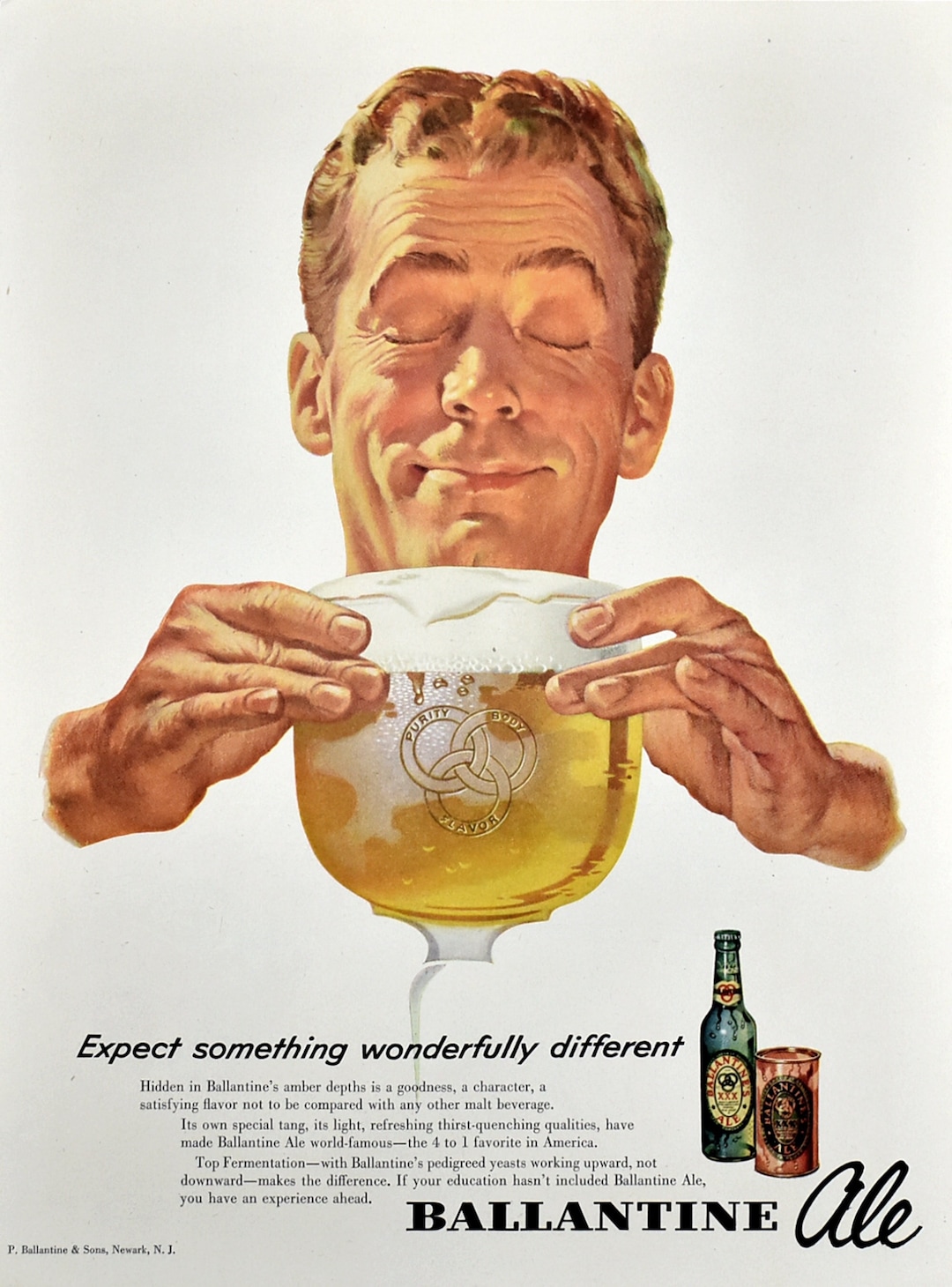 1953 Ballantine Ale Ad, Americana Ads, Retro Man Cave Art, Vintage Art ...