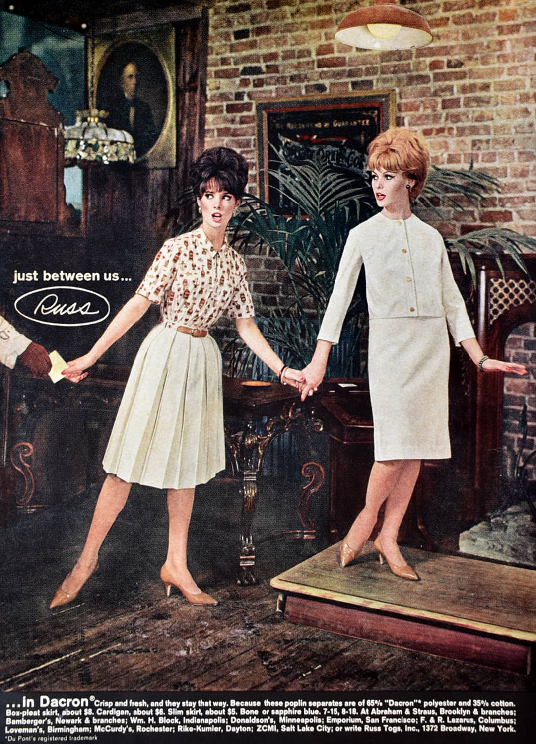 1963 Vintage Ad for Russ Clothes, 1960s Inspired Women's Fashion, Retro ...