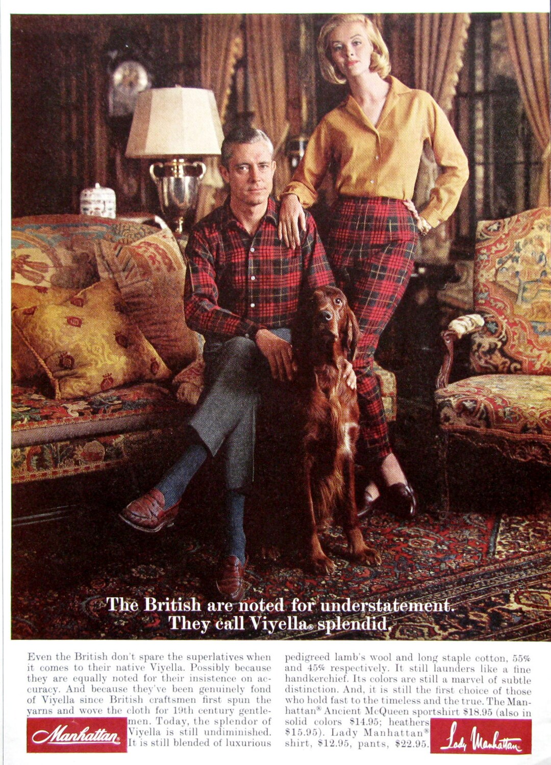 1963 Lady Manhattan Vintage Fashion Ad, 1960s British Country Style ...