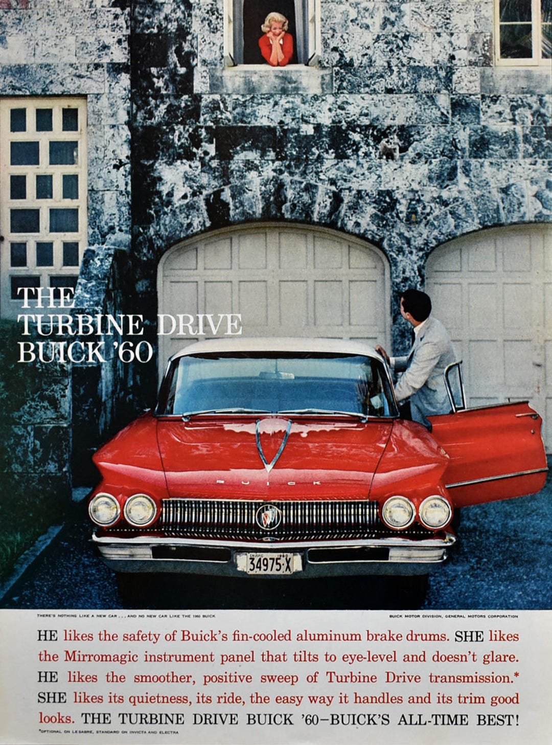 1960 Buick 60 Vintage Auto Ad His & Hers Car Candy Apple Red - Etsy