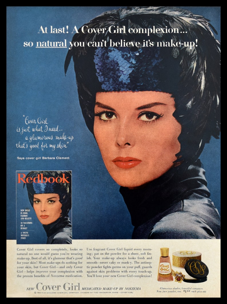 1963 Cover Girl Ad 1960s Beauty Ads Retro Bathroom Art - Etsy
