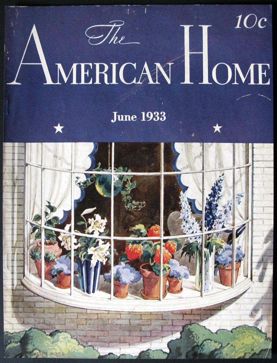 Vintage 1933 American Home Cover 1930s Art Print Summer - Etsy
