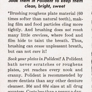 1947 Polident Denture Cream Ad, 1940s Americana, Gift for Dentist ...