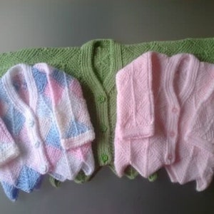 Baby Knitting Pattern - Diamond Baby Cardigan/jacket and Hat - Etsy