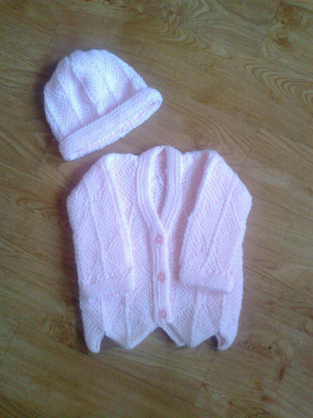 Baby Knitting Pattern - Diamond Baby Cardigan/jacket and Hat - Etsy