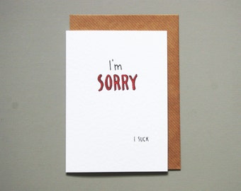 Funny Sorry Card - Etsy UK