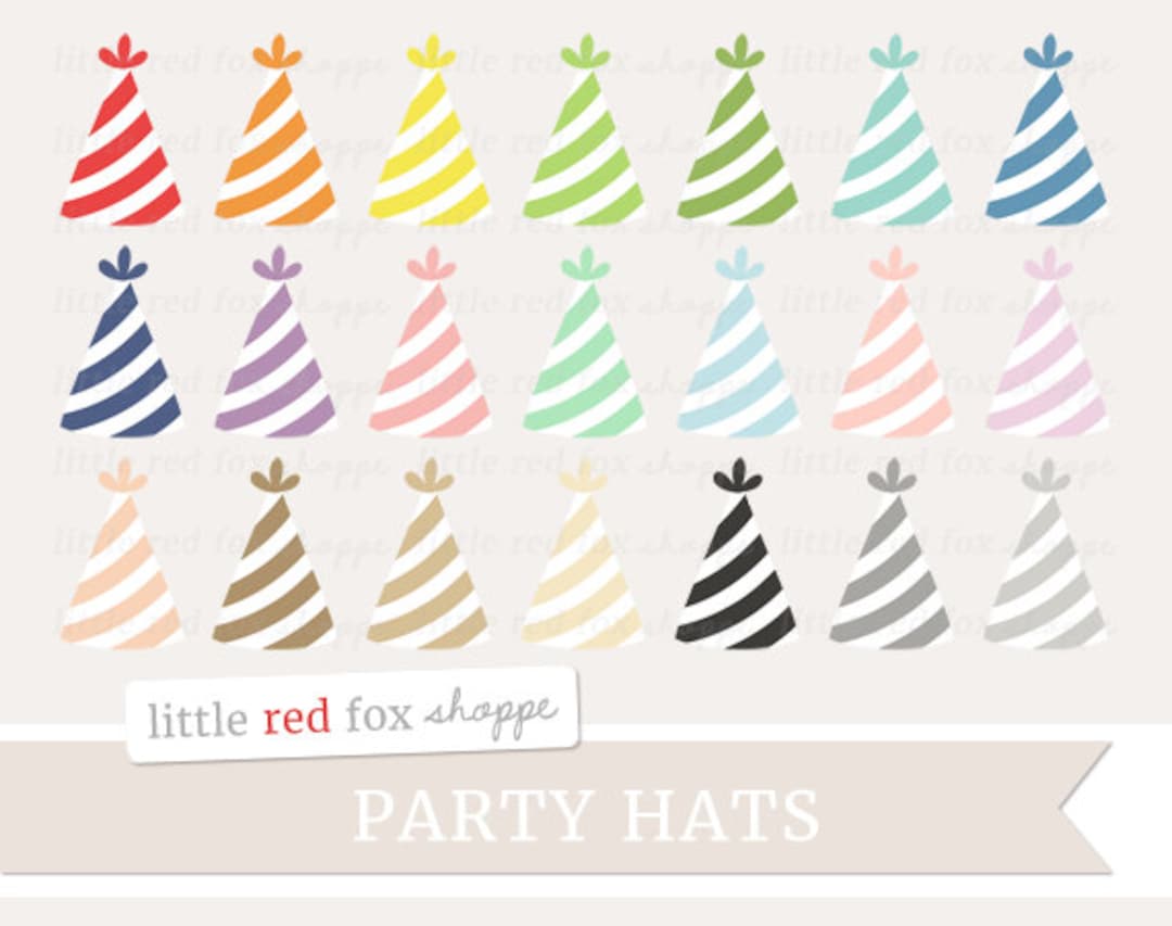 Party Hat Clipart, Birthday Party Clip Art Stripe Kids Party Favor ...