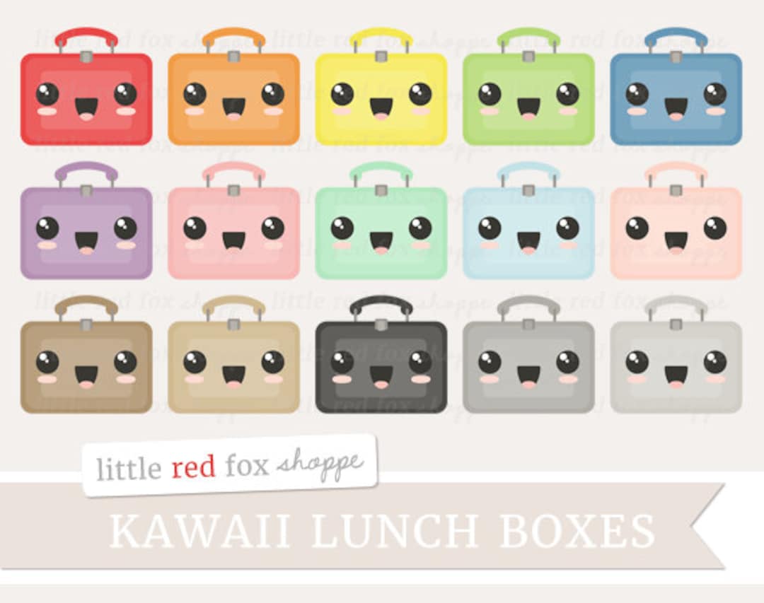 Kawaii Lunch Box Clipart, Lunchbox Clip Art Vintage School Lunchboxes ...
