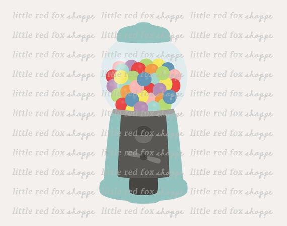 Gumball Machine Clipart Candy Clip Art Gum Ball Dessert Sweet | Etsy