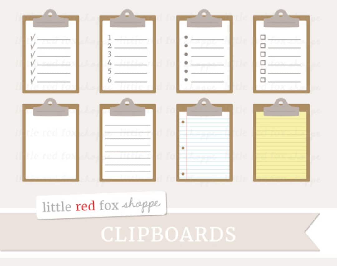 Clipboard Clipart, Office Supplies Clip Art Notebook Paper Bullet Label ...