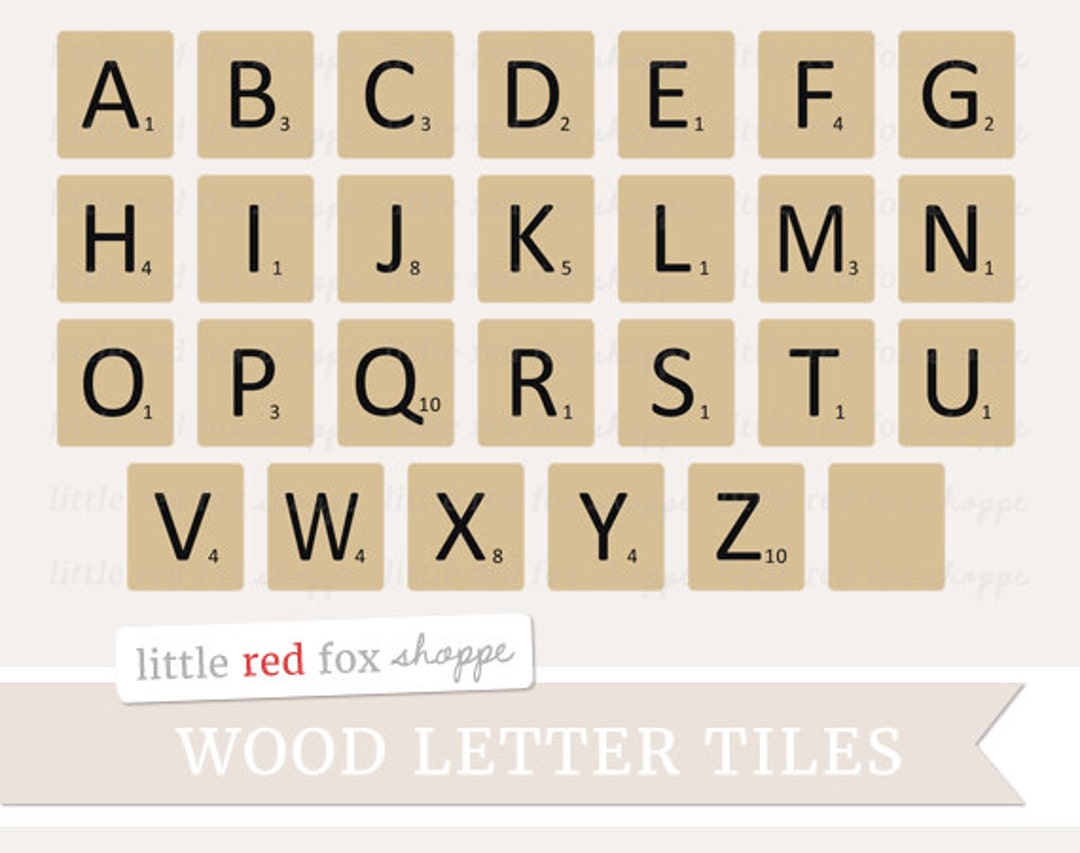 Wood Alphabet Tile Clipart, Wooden Letter Tiles Clip Art Kraft Board ...