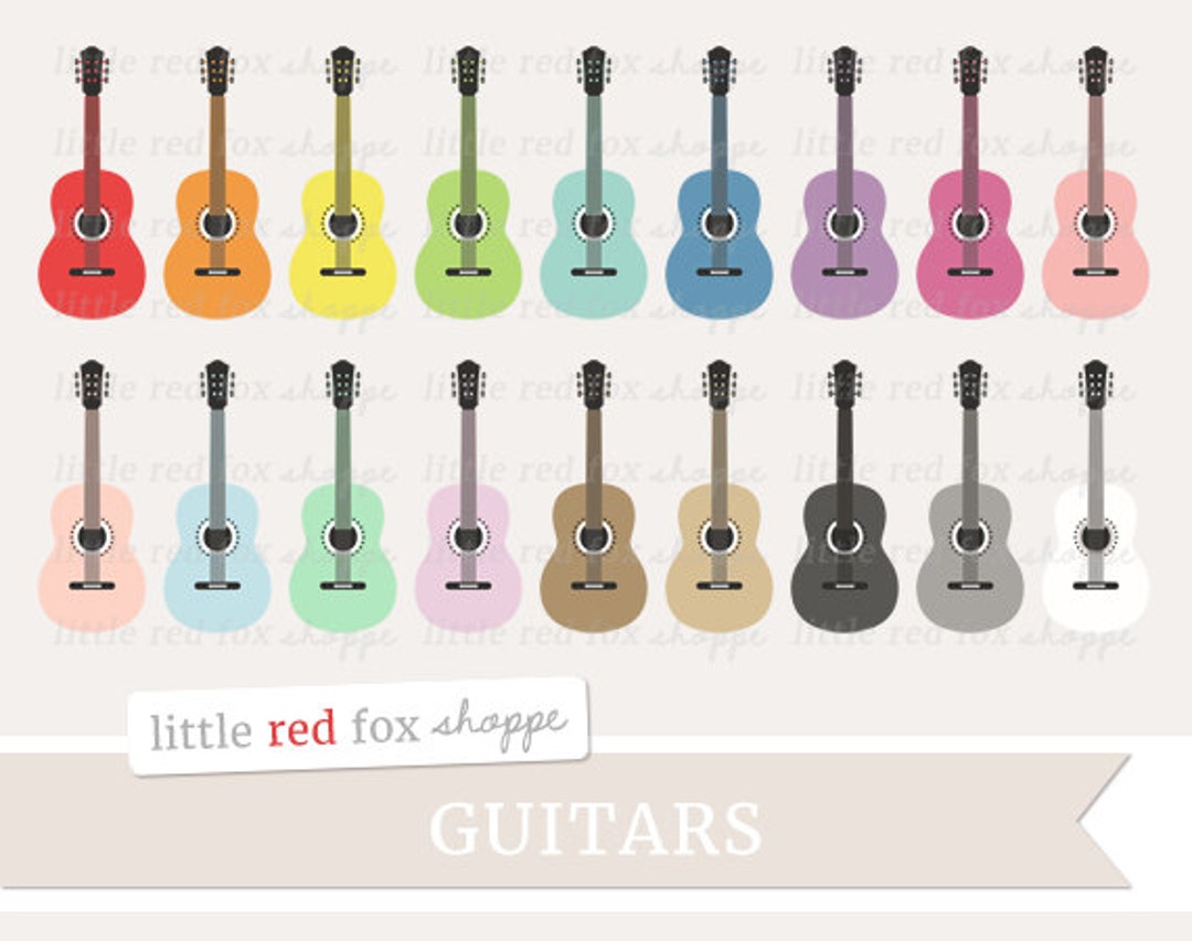 Guitar Clipart, Instrument Clip Art Acoustic Musical Band Folk Electric ...