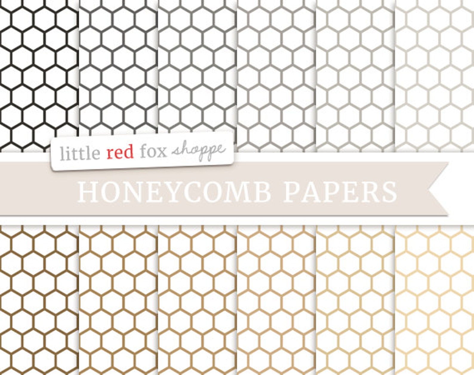 Honeycomb Digital Papers Natural Scrapbooking Backgrounds | Etsy