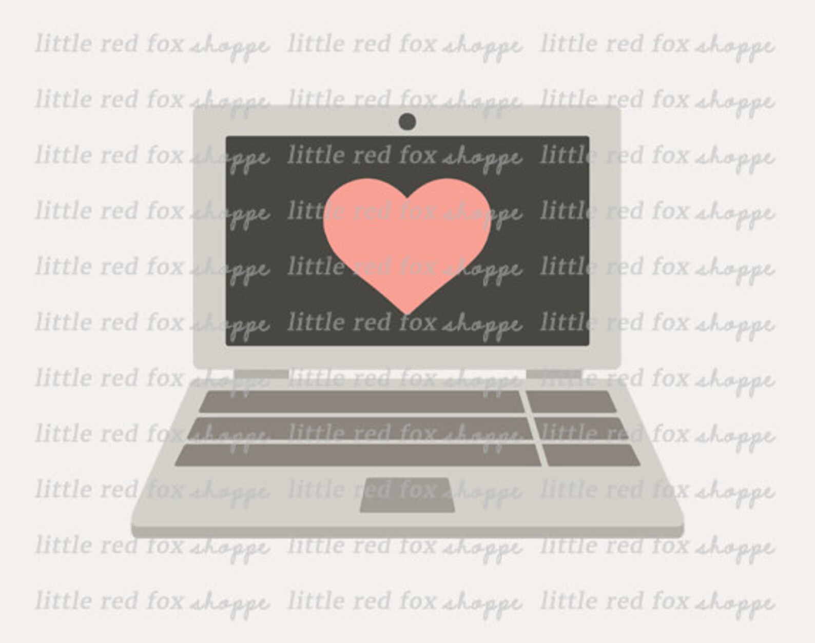 Heart Laptop Clipart Computer Clip Art Desktop Technology | Etsy