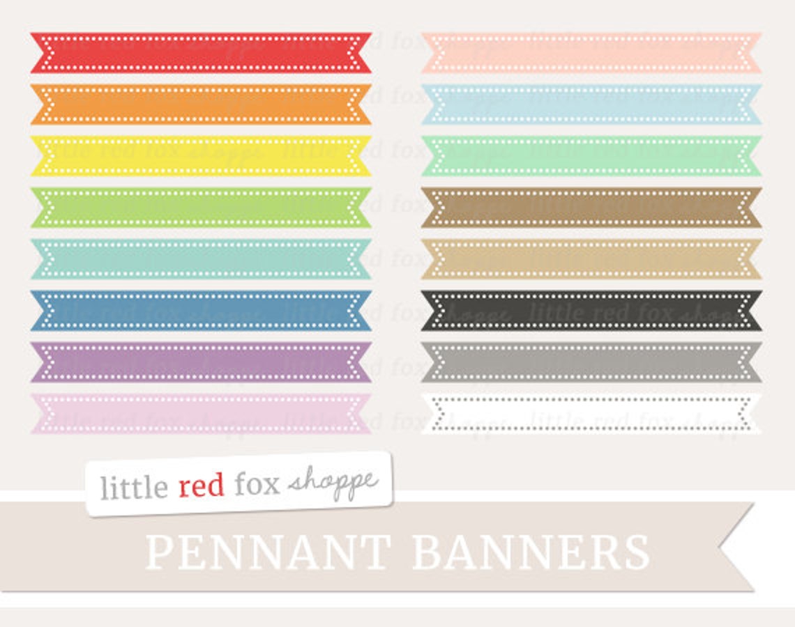 Polka Dot Pennant Banners Clipart Flag Label Clip Art Frame | Etsy