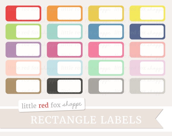 Rounded Rectangle Label Clipart Banner Clip Art Button Frame - Etsy