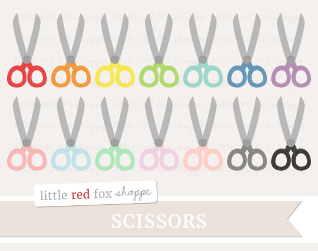 Scissors Clipart, School Supplies Clip Art Office Crafting Sewing ...