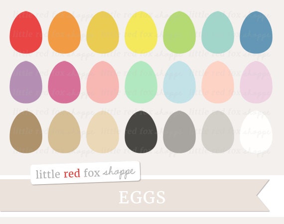 Egg Clipart Easter Clip Art Cute Easter Clipart Egg Label | Etsy