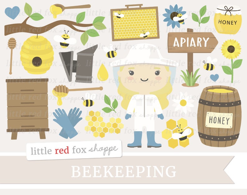 Beekeeping Clipart Honey Clip Art Beehive Clipart Honey Bee - Etsy