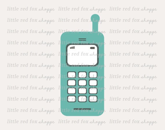 Cell Phone Clipart Telephone Clip Art Flip Phone Vintage - Etsy