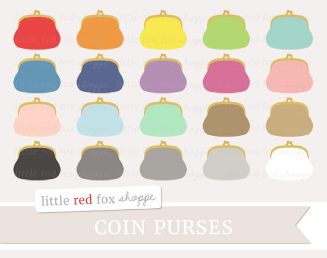 Coin Purse Clipart Clutch Clip Art Money Clipart Handbag - Etsy