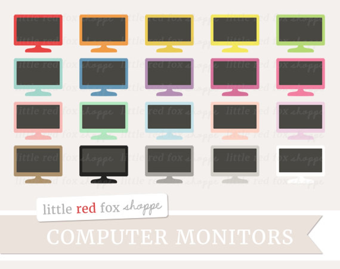 Computer Monitor Clipart Computer Clip Art Computer Screen - Etsy