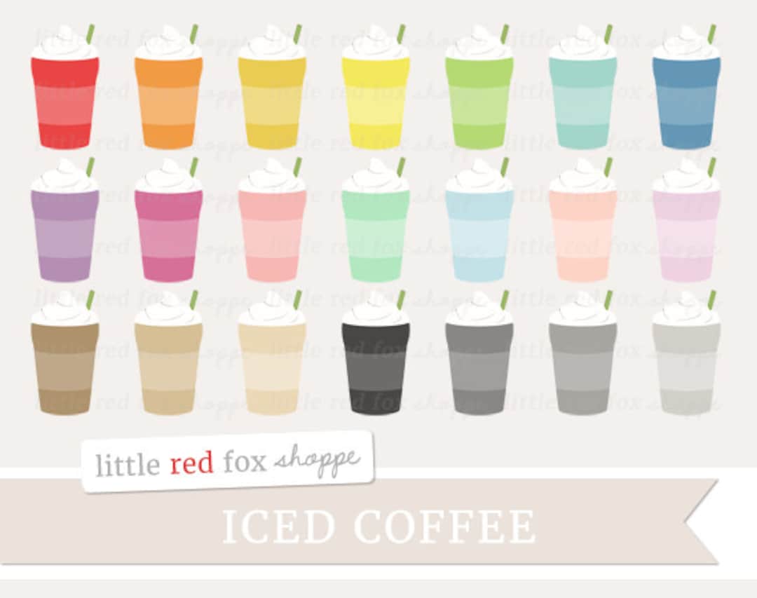 Iced Coffee Clipart, Frappe Clip Art Ice Coffee Latte Cappuccino Drink ...