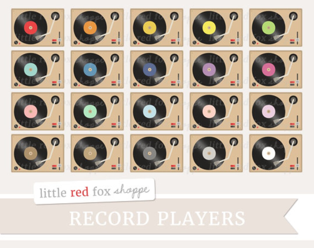 Record Player Clipart, Music Clip Art, Vinyl Record Clipart, Retro ...