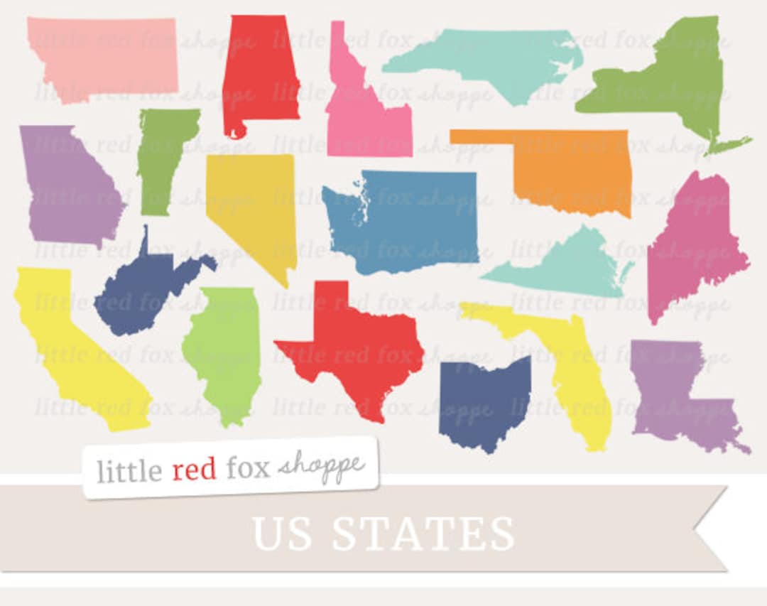US State Clipart, State Clip Art, America Clipart, USA Clipart, United ...