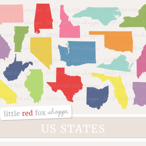 States Clipart - Etsy