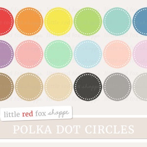 Polka Dot Circles Clipart, Circle Frames Clip Art Labels Tags ...