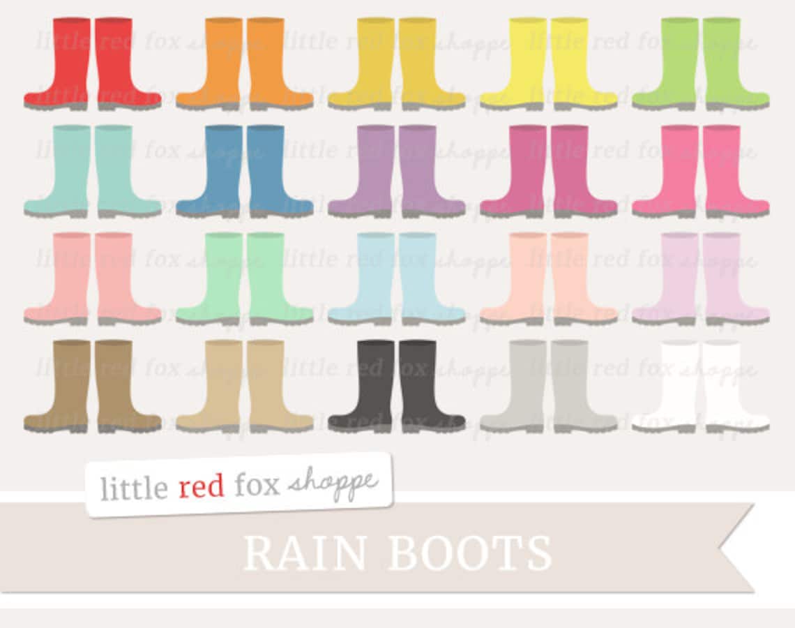 Rain Boots Clipart Gardening Clip Art Rain Clipart Storm - Etsy