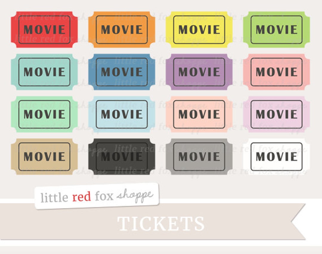 Movie Ticket Clipart, Theater Clip Art Film Movie Night Cinema Admit ...